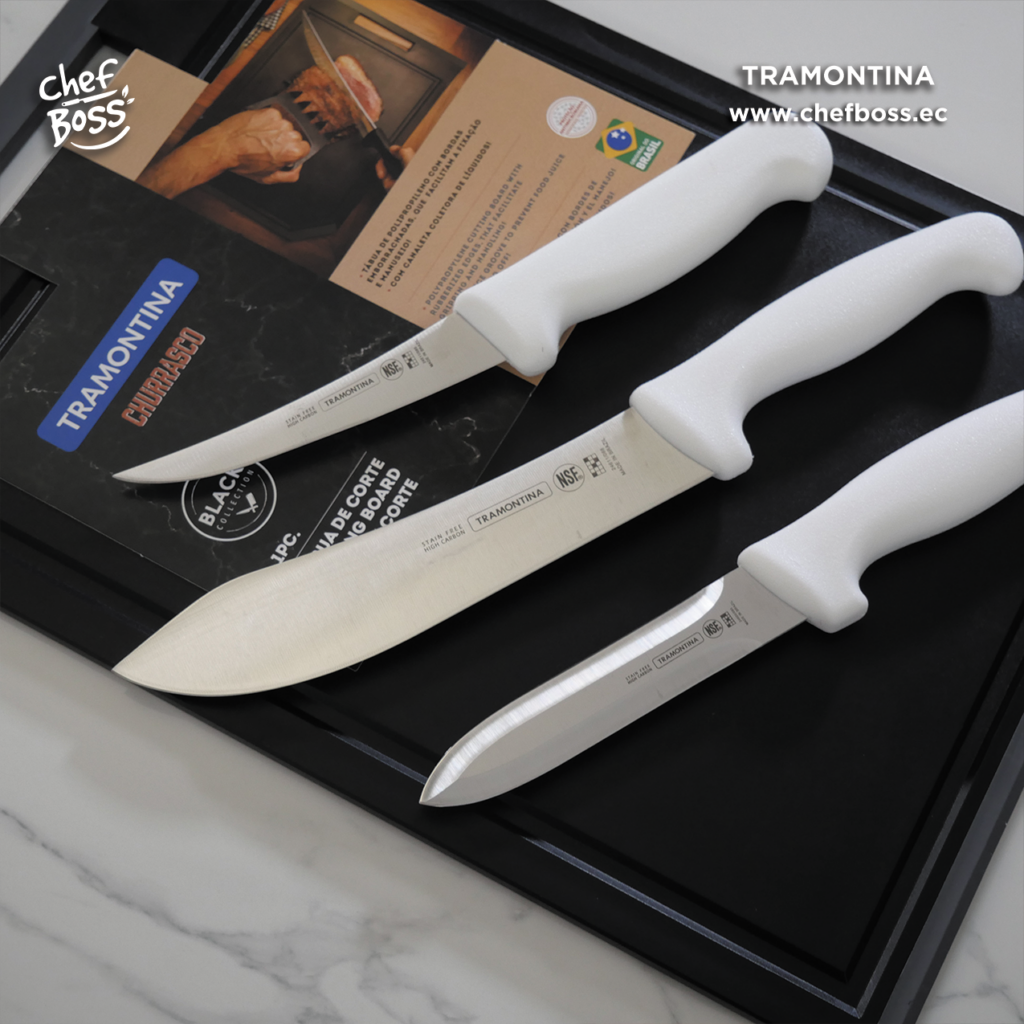 Set de cuchillos Tramontina y tabla NSF - Chef Boss